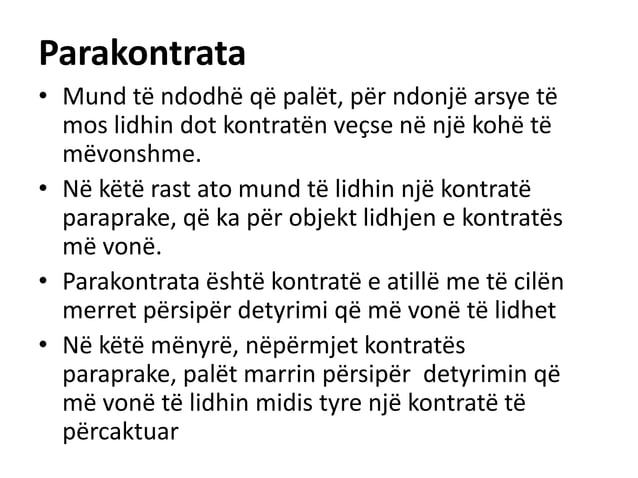 Kushtet esenciale per lidhjen e nje kontrate | PPTX