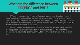 Platelet Rich Fibrin (PRF) in Dentistry | PPTX