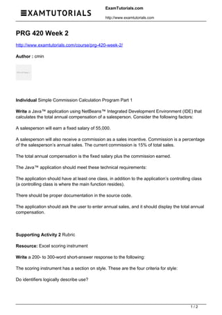 Prg 420-week-2 | PDF