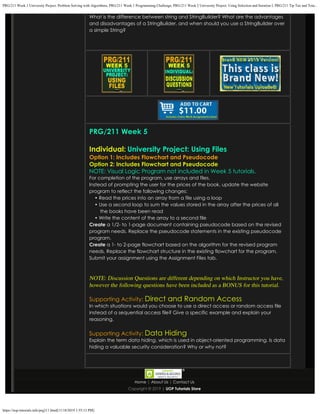 PRG/211 ENTIRE CLASS UOP TUTORIALS | PDF