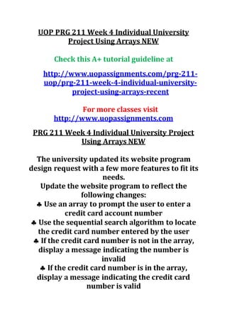 PRG 211 Entire Course NEW | DOCX