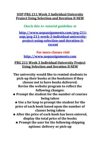 PRG 211 Entire Course NEW | DOCX