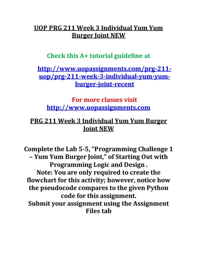 PRG 211 Entire Course NEW | DOCX