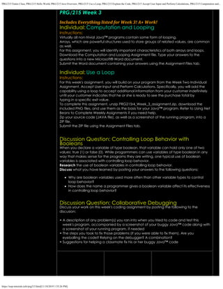 PRG/215 ENTIRE CLASS UOP TUTORIALS | PDF