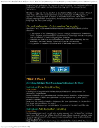 PRG/215 ENTIRE CLASS UOP TUTORIALS | PDF