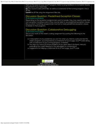 PRG/215 ENTIRE CLASS UOP TUTORIALS | PDF