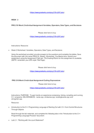 Prg 218 entire course | PDF