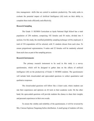 Sample research papers entitled the effects of artificial on grade 11 ...