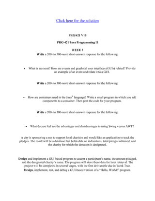 PRG 421 version 10 Entire Course | PDF