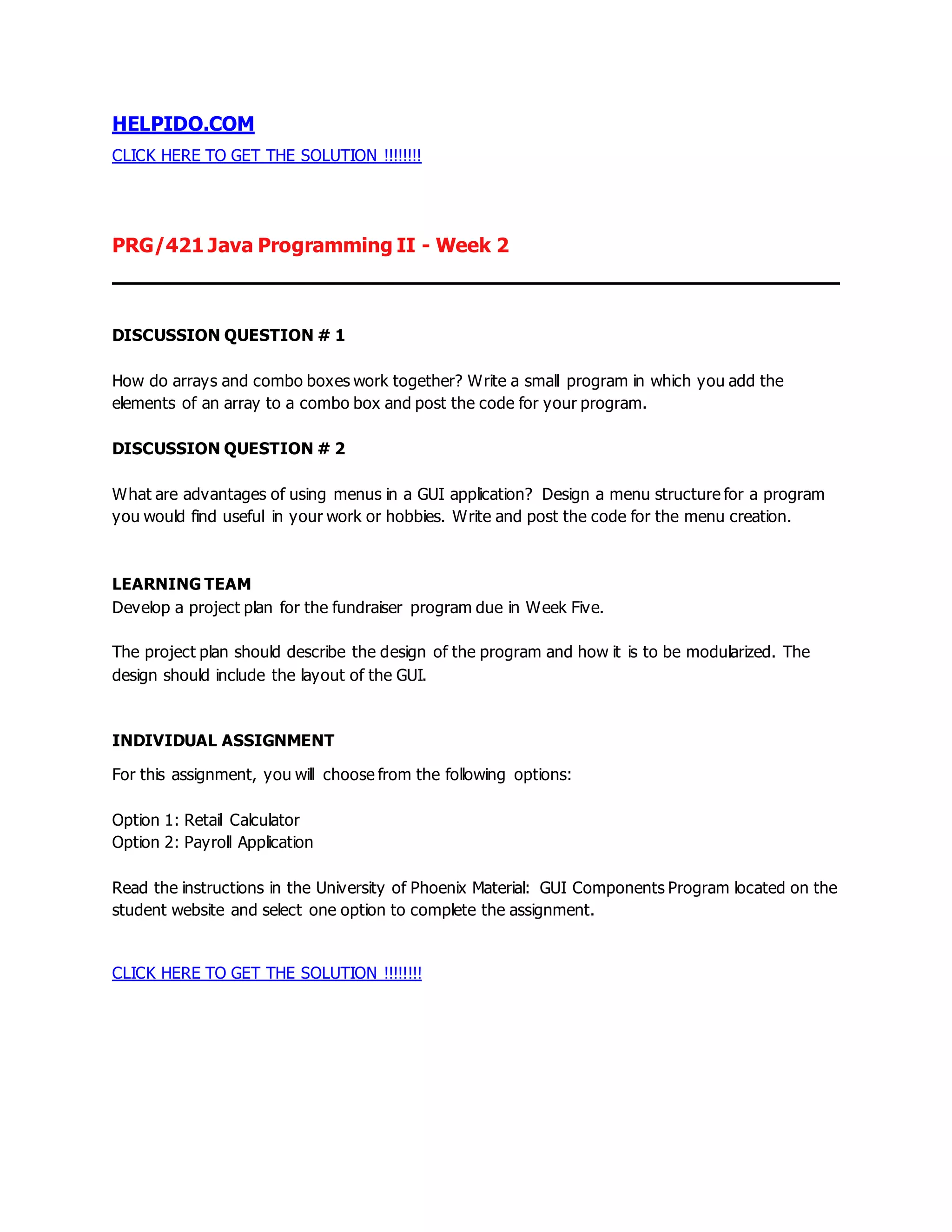 Prg 421 week 2 | PDF