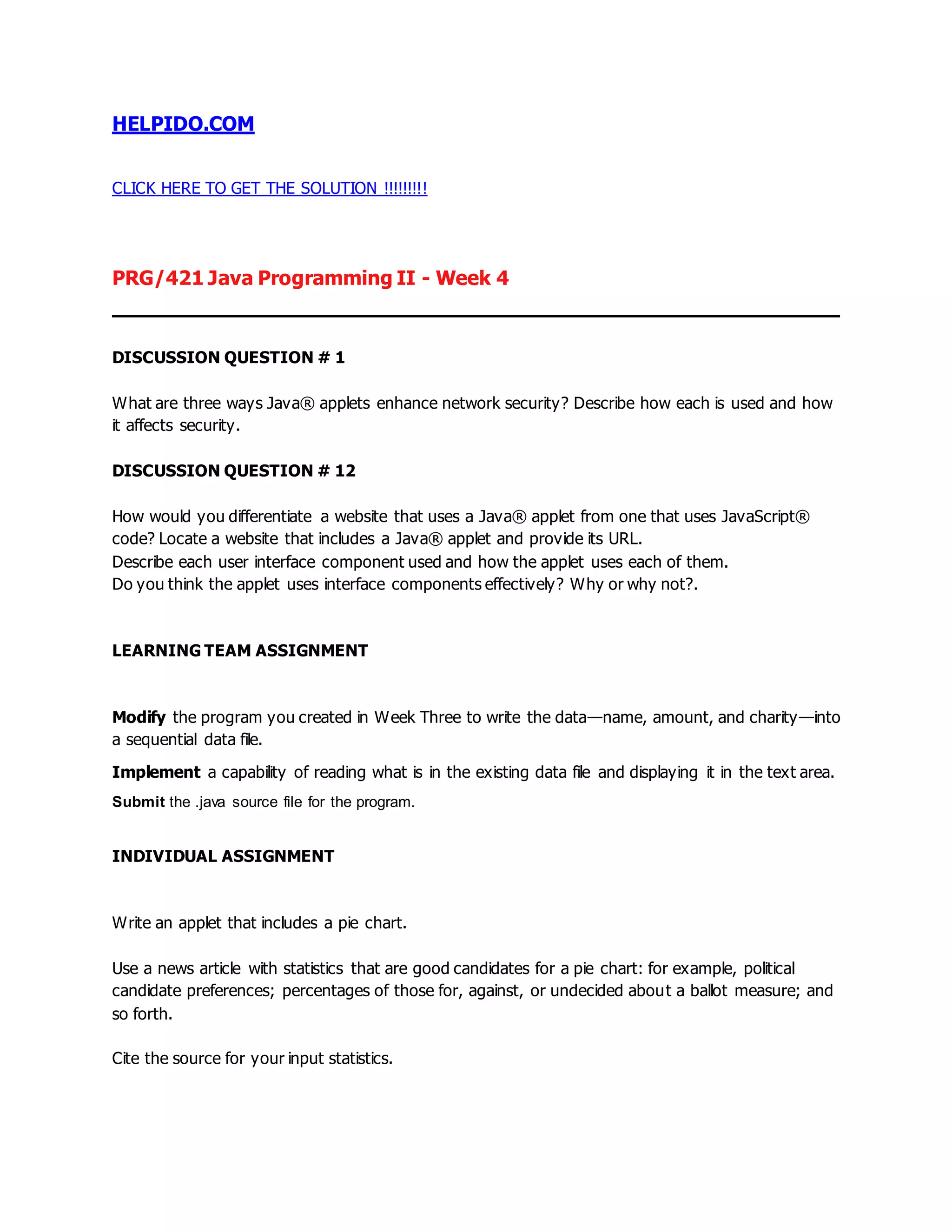 Prg 421 week 4 | PDF