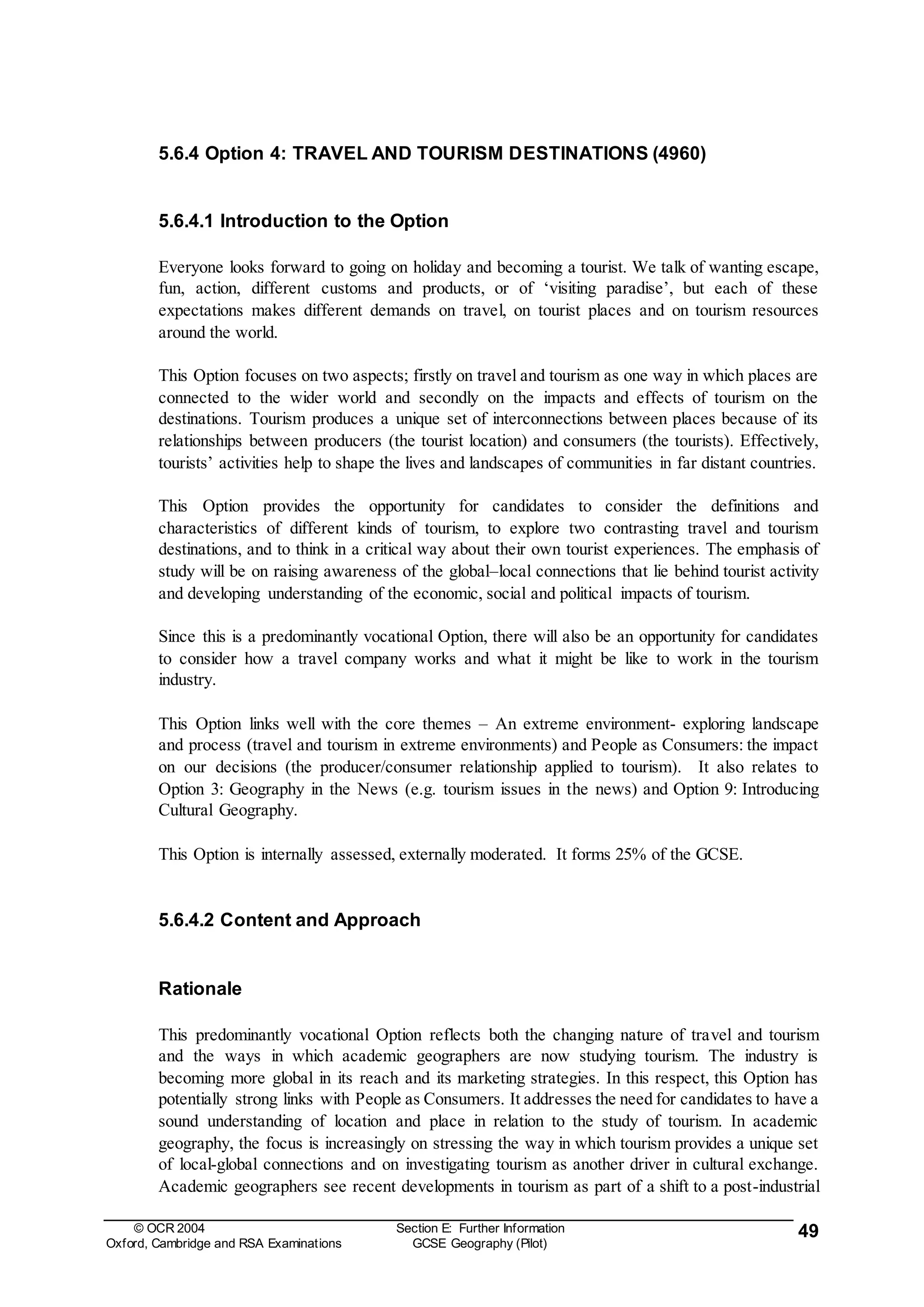 OCR GCSE Pilot Specification 2005 | DOC