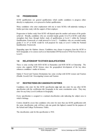 OCR GCSE Pilot Specification 2005 | DOC