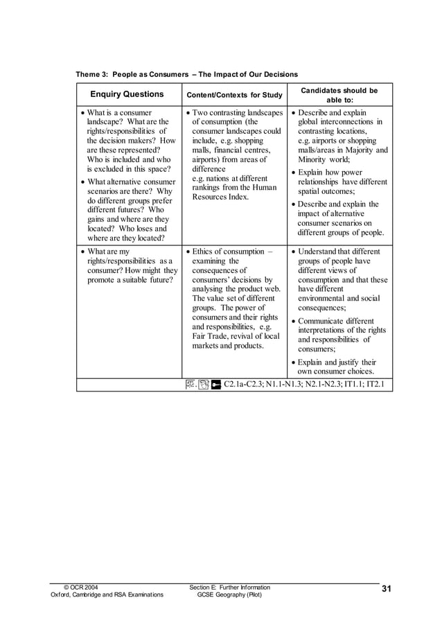 OCR GCSE Pilot Specification 2005 | PDF