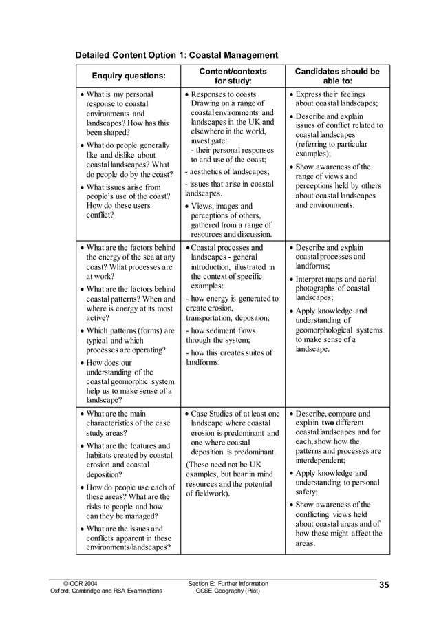 OCR GCSE Pilot Specification 2005 | PDF