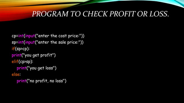 Python basic Program | PPT