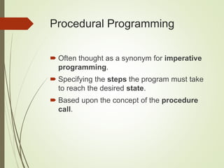 Prgramming paradigms | PPTX