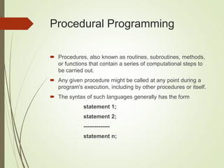 Prgramming paradigms | PPTX
