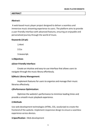 prgs(Music player website ) project repot.doc