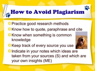 Prhs research, citing sources, and plagiarism | PPT