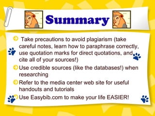 Prhs research, citing sources, and plagiarism | PPT