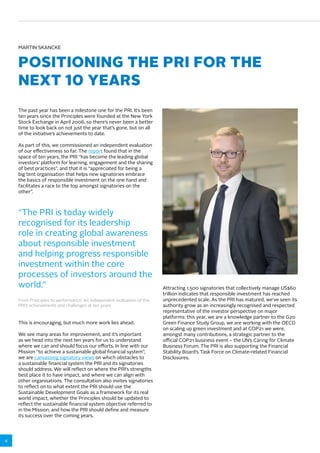 PRINCIPLES FOR RESPONSIBLE INVESTMENT ANNUAL REPORT | PDF