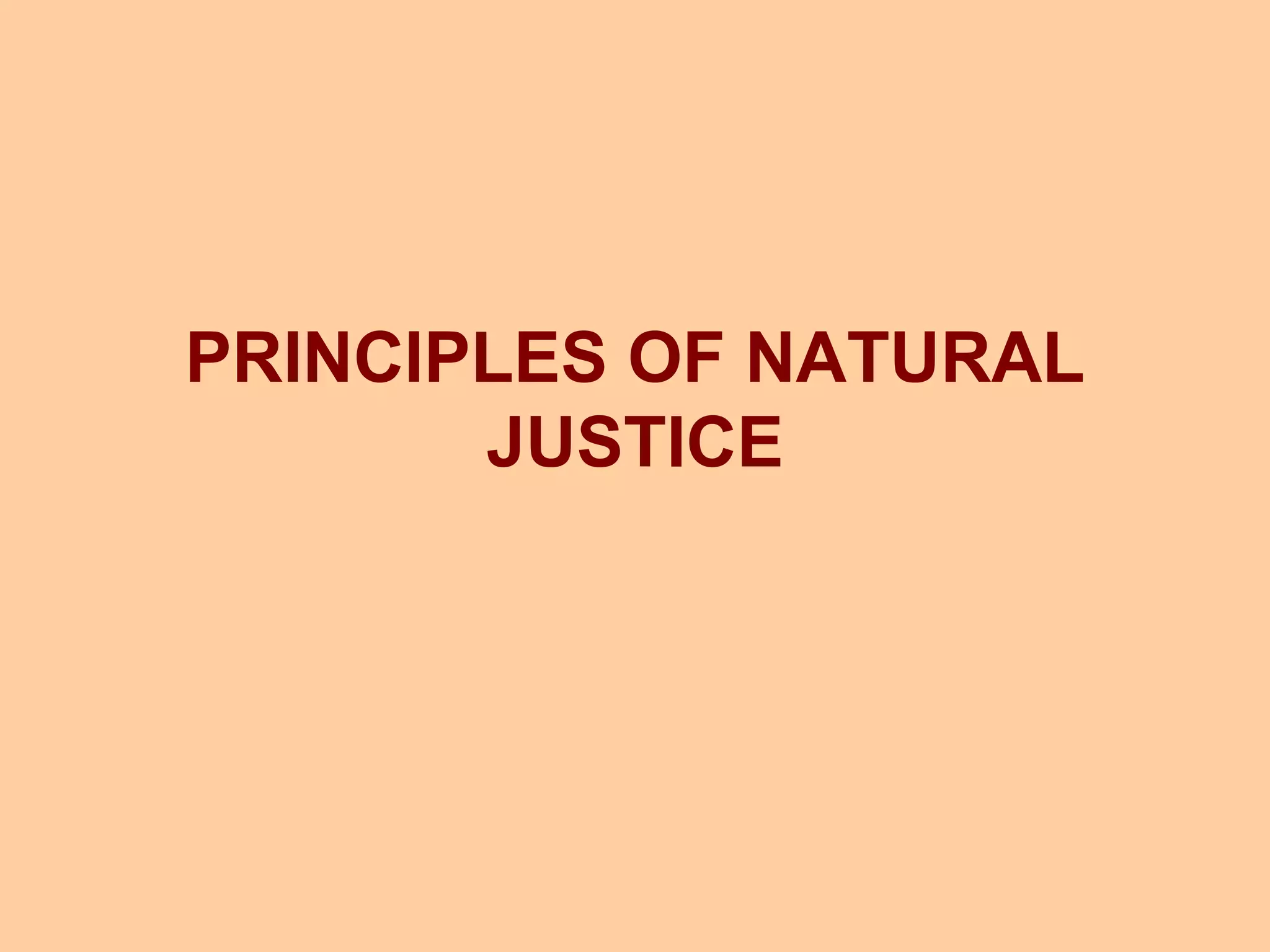Principle of natural justice | PDF