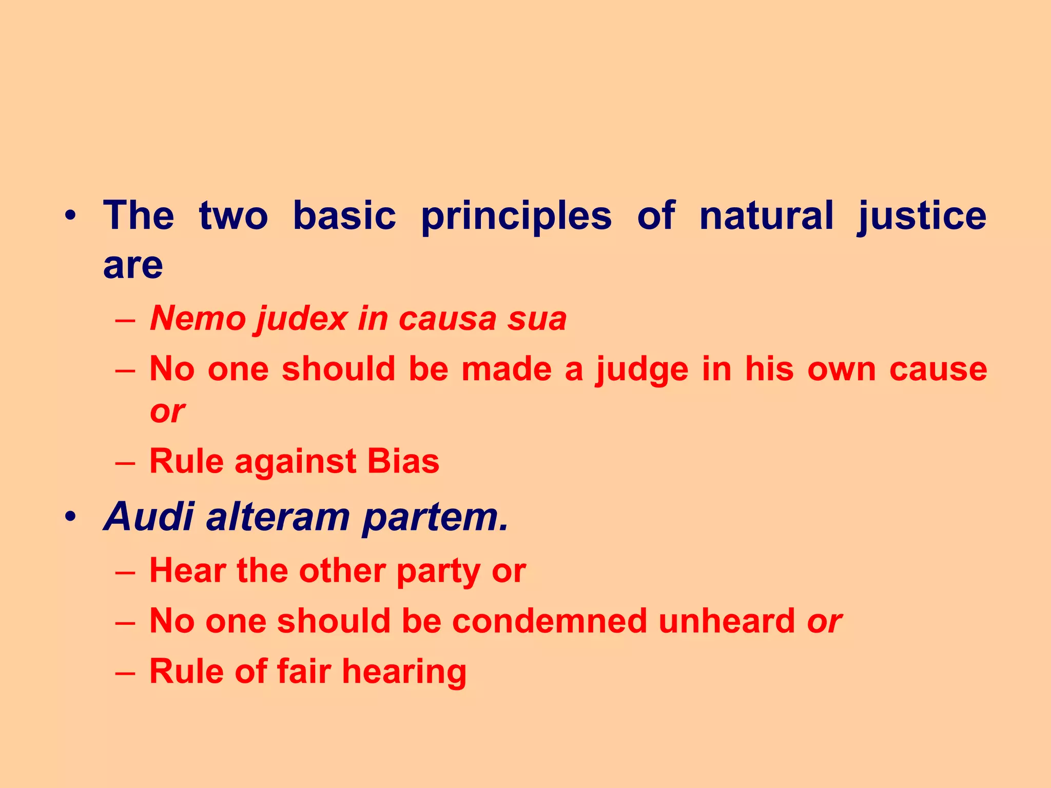 Principle of natural justice | PDF | Law