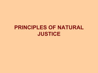 Principle of natural justice | PDF
