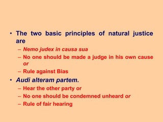Principle of natural justice | PDF