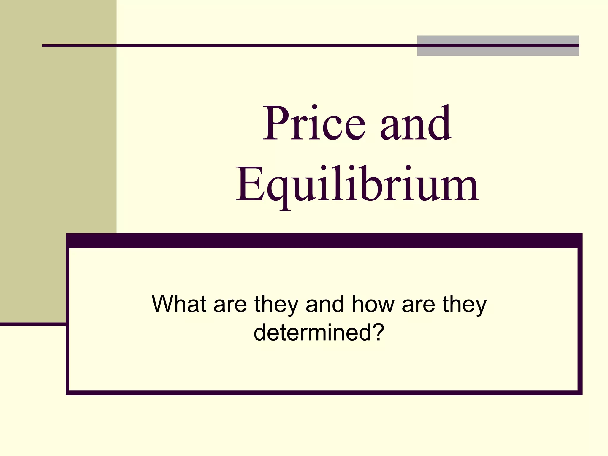 Price and Equilibrium | PPT