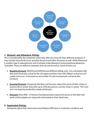 Define and Explain Price adjustment strategies | DOCX