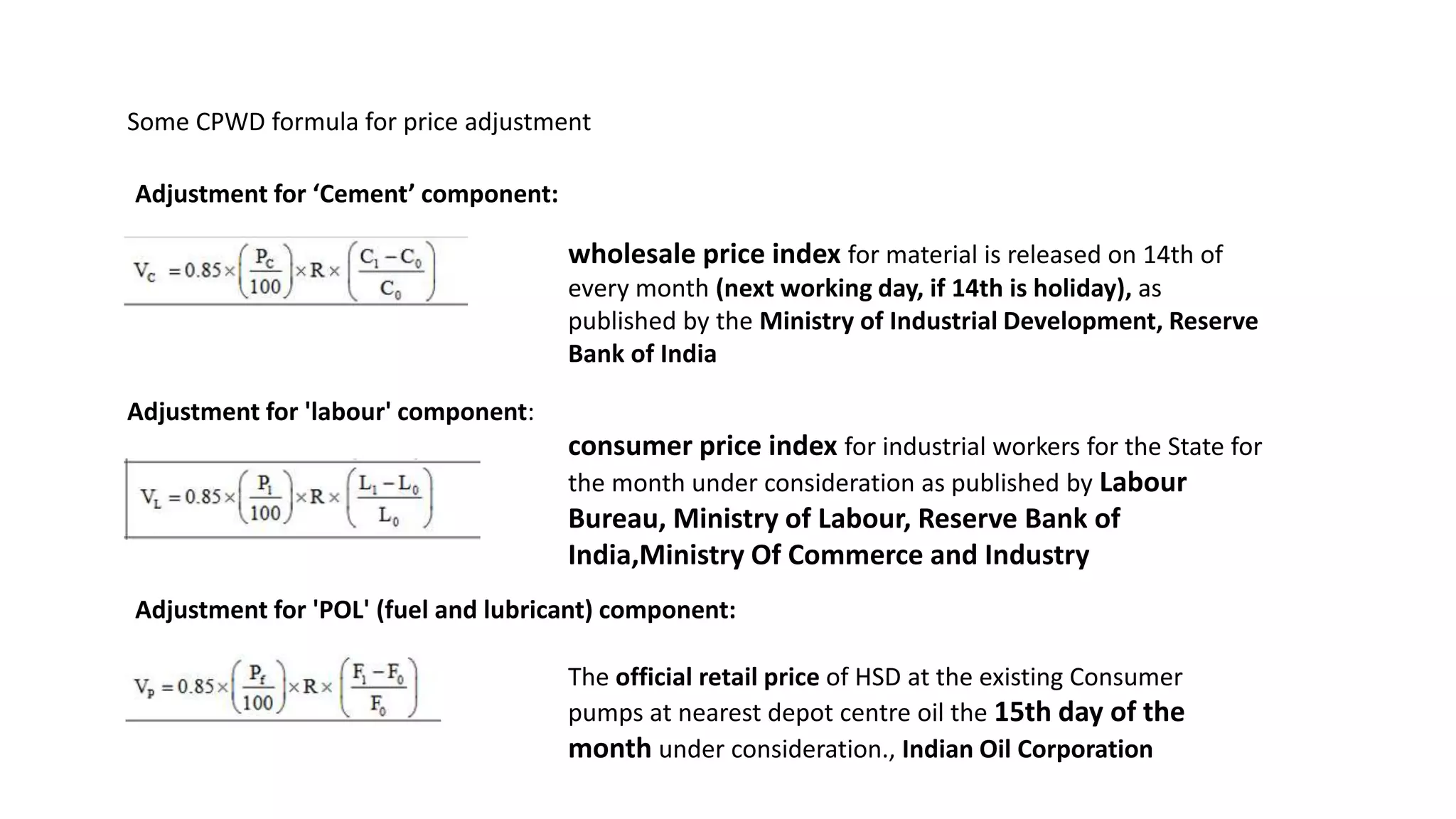 Price adjustment and escalation | PPTX