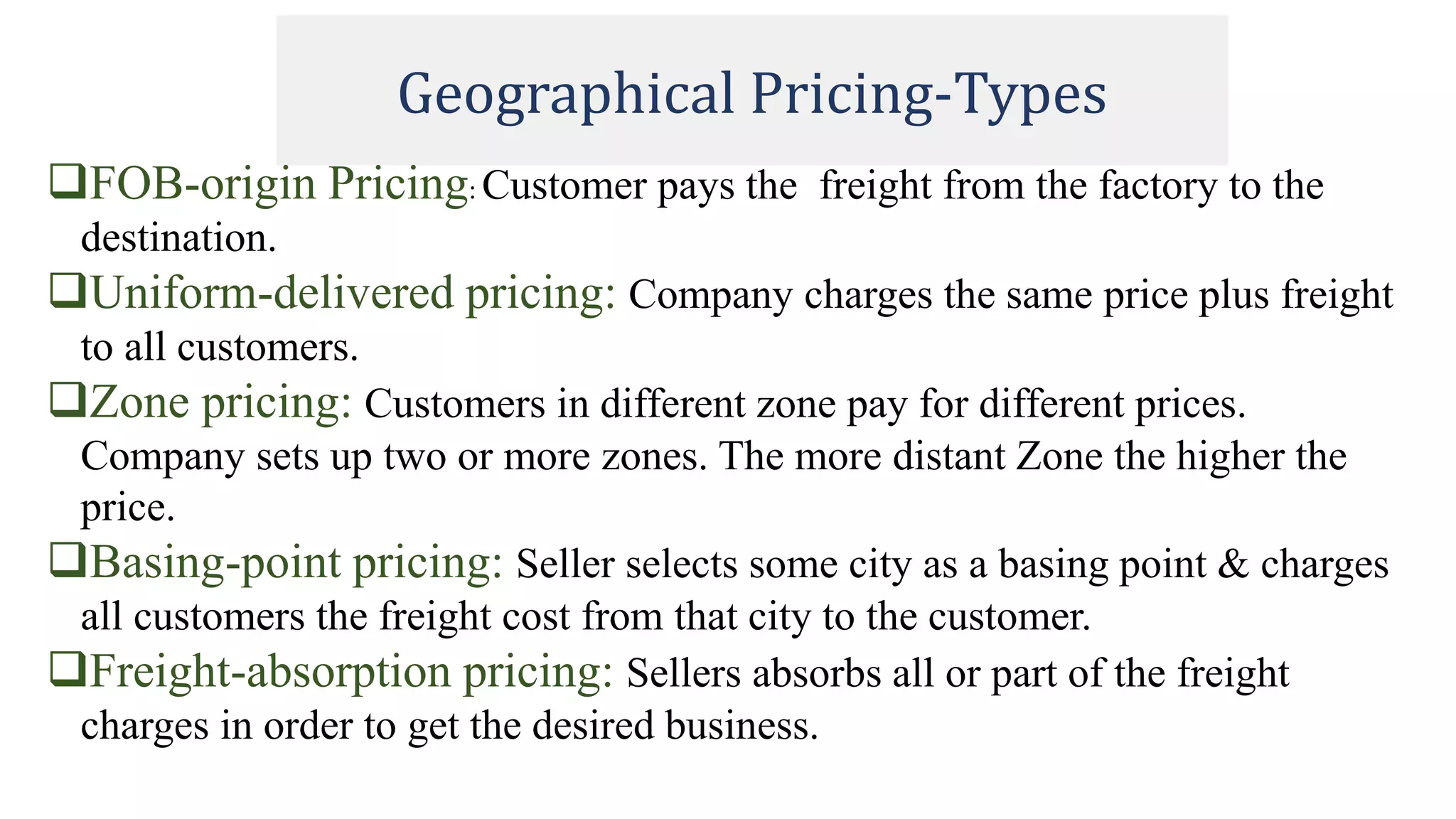 Price Adaptation-Geographical pricing PPT | PPTX