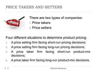 Price decisions and profitability analisys | PPTX