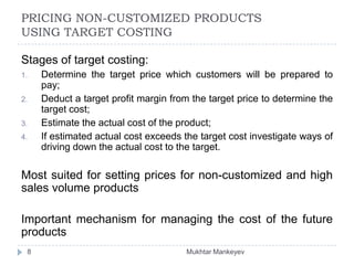 Price decisions and profitability analisys | PPTX