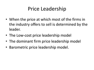 price determination under oligopoly | PPT