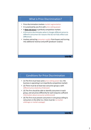 Price Discrimination - Revision Notes | PDF