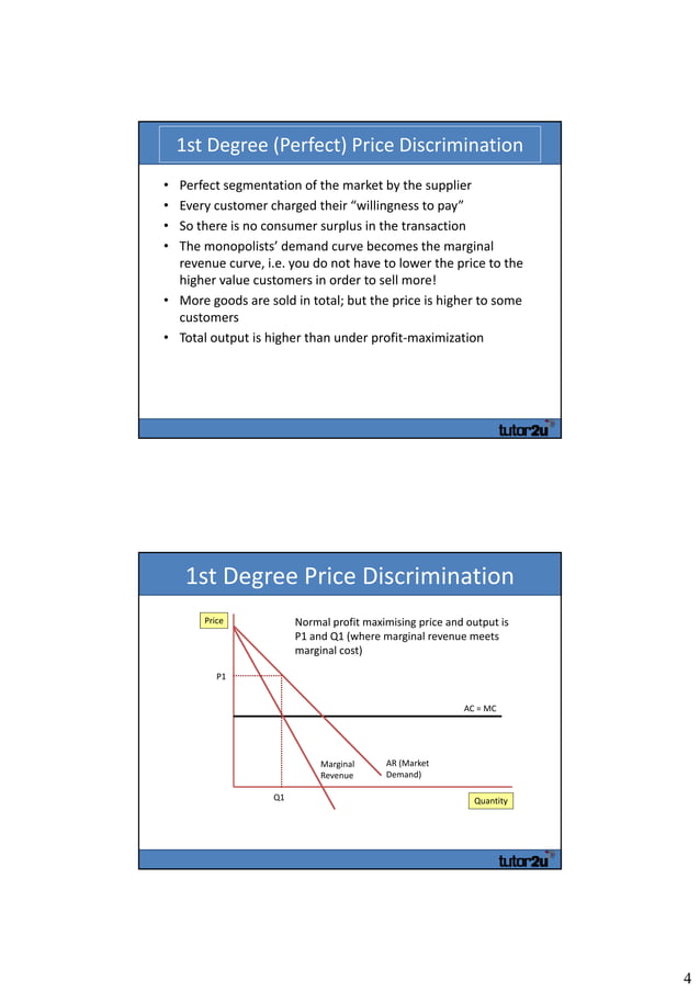 Price Discrimination - Revision Notes | PDF