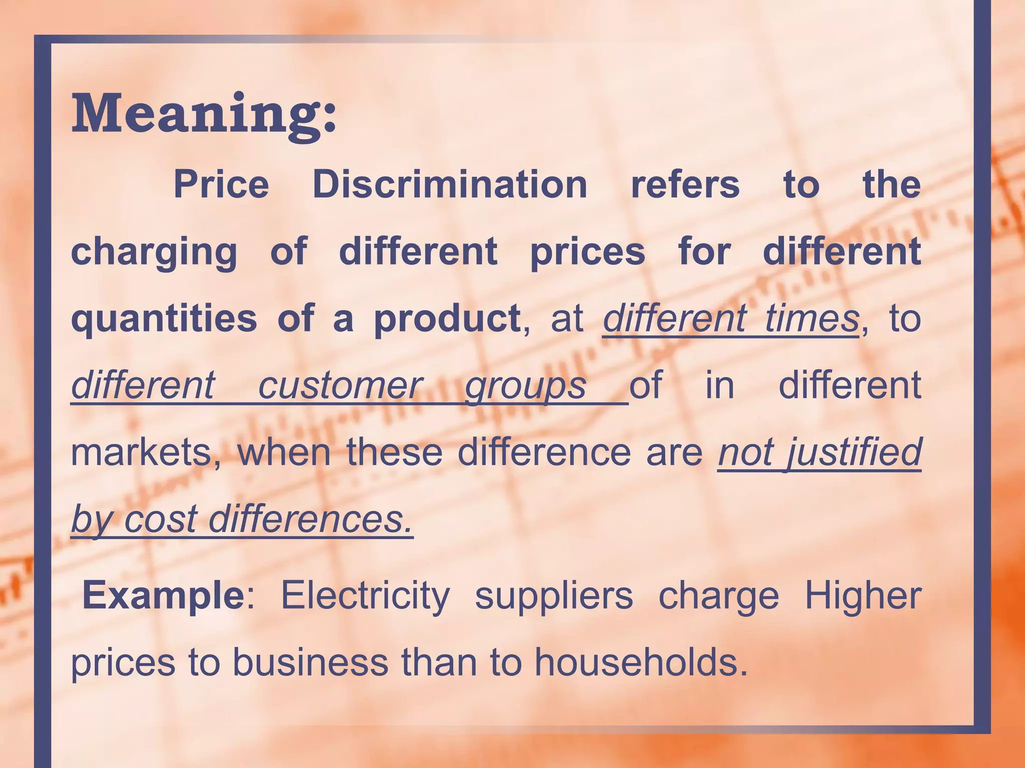 Price discrimination with graphical representation | PPTX