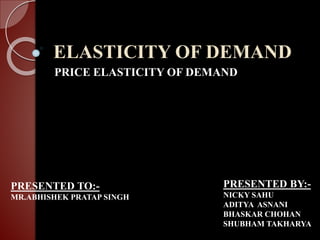 Price elasticity of demand | PPT