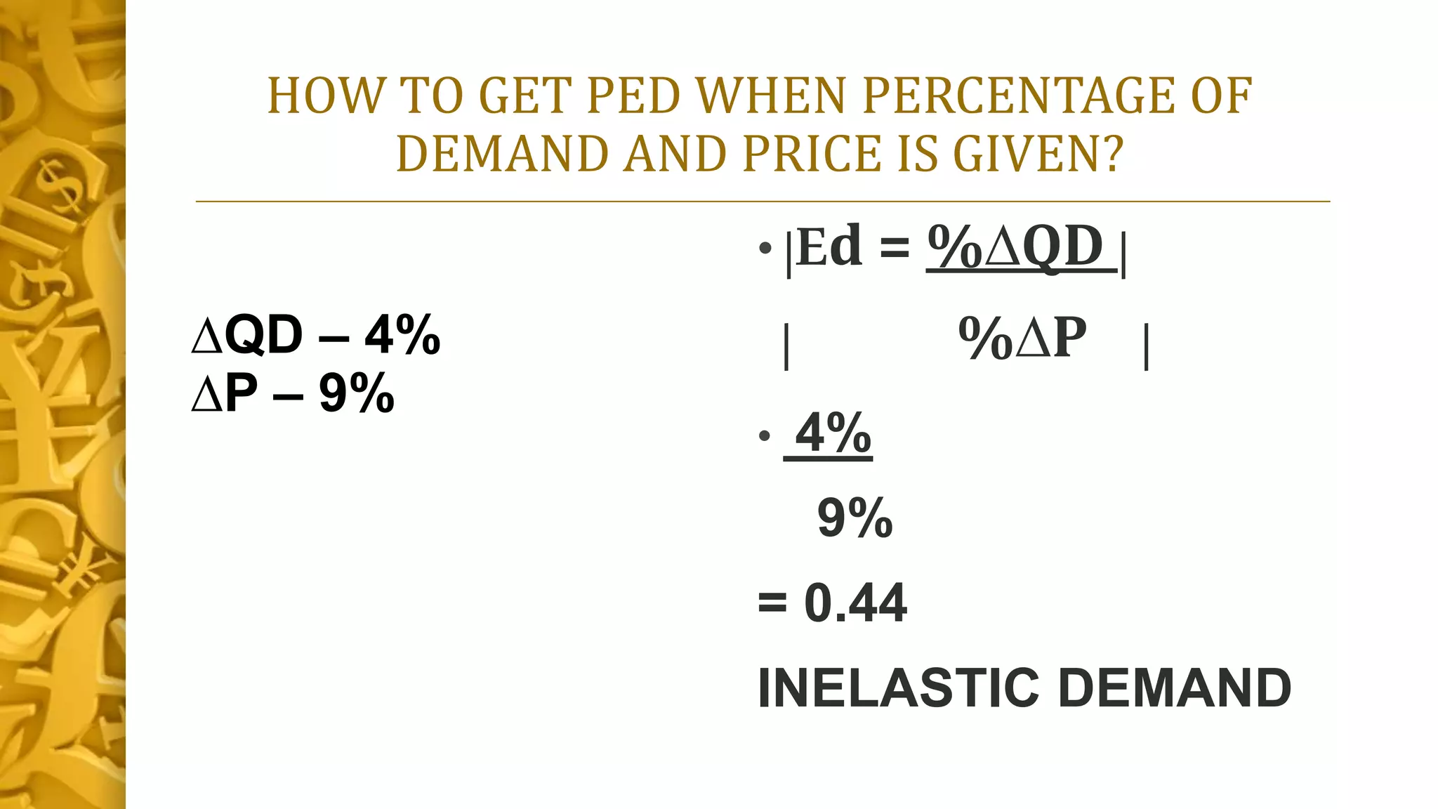 Price elasticity of demand (ped) | PPTX