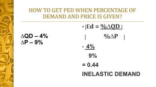 Price elasticity of demand (ped) | PPTX