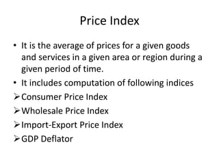 Price Index | Eonomics | PPTX | Economy | Business and Finance
