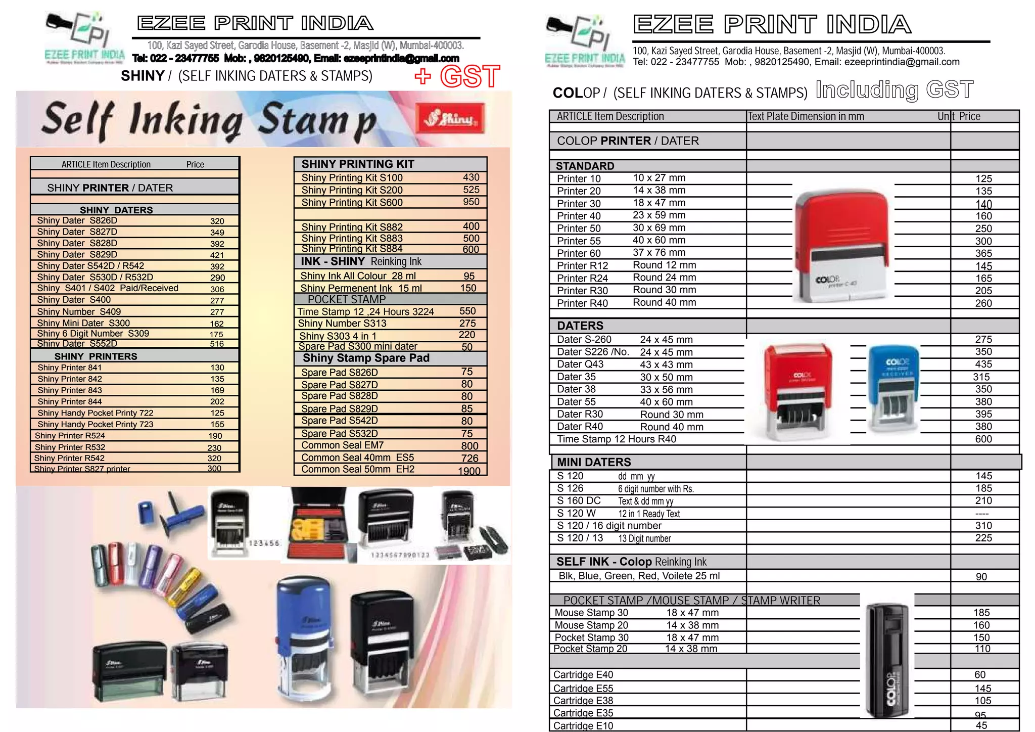 PRE INK STAMPS By Ezee Print India | PPT