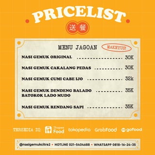 Pricelist Menu Jagoan | PDF
