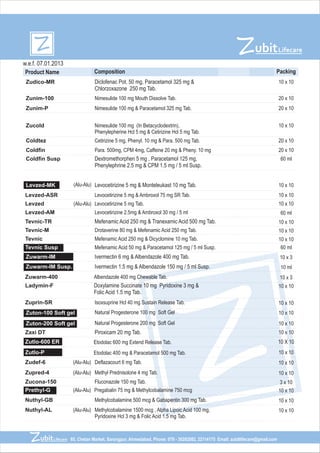 Pricelist Zubit Life Care - PCD Pharma Company | PCD Pharma Franchise ...