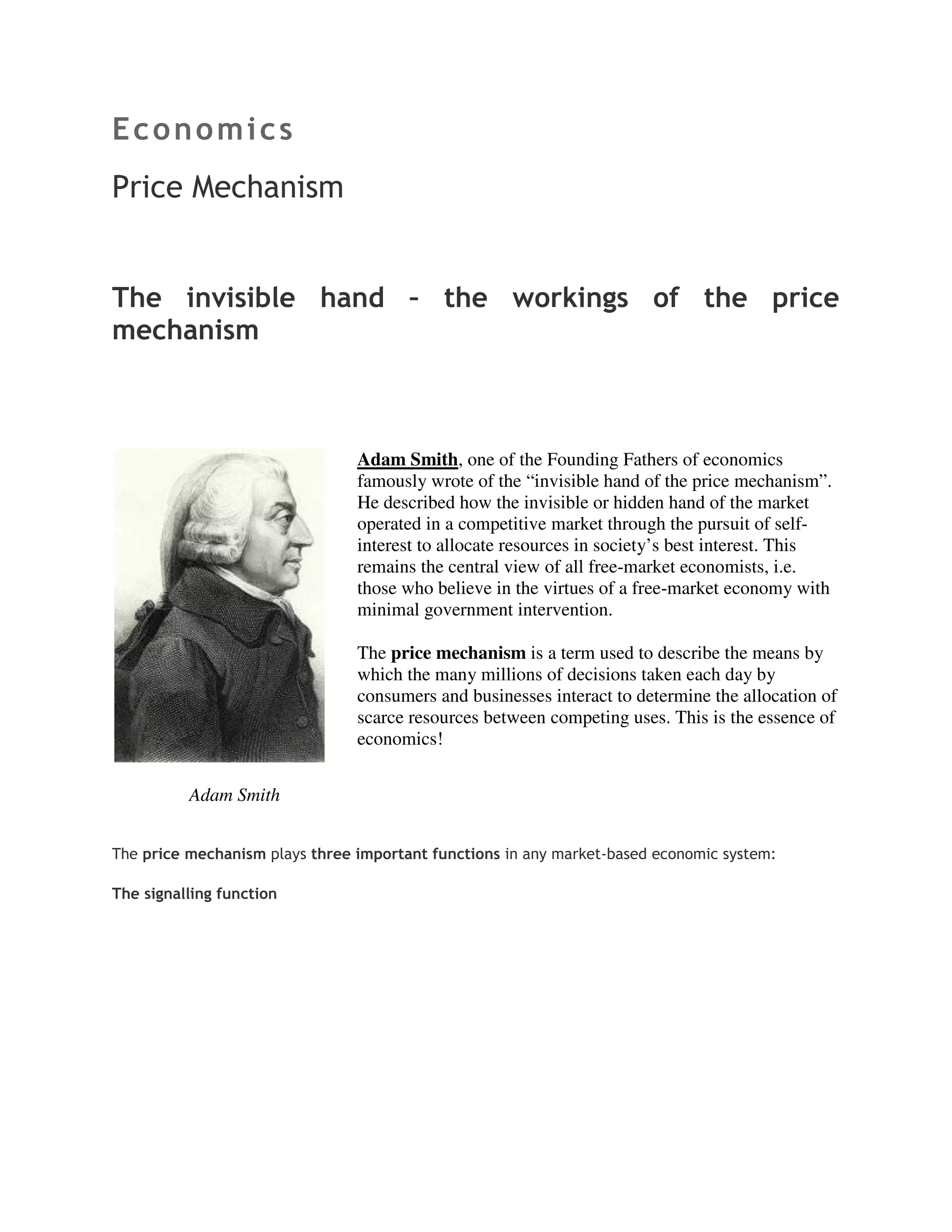 Price mechanism | PDF