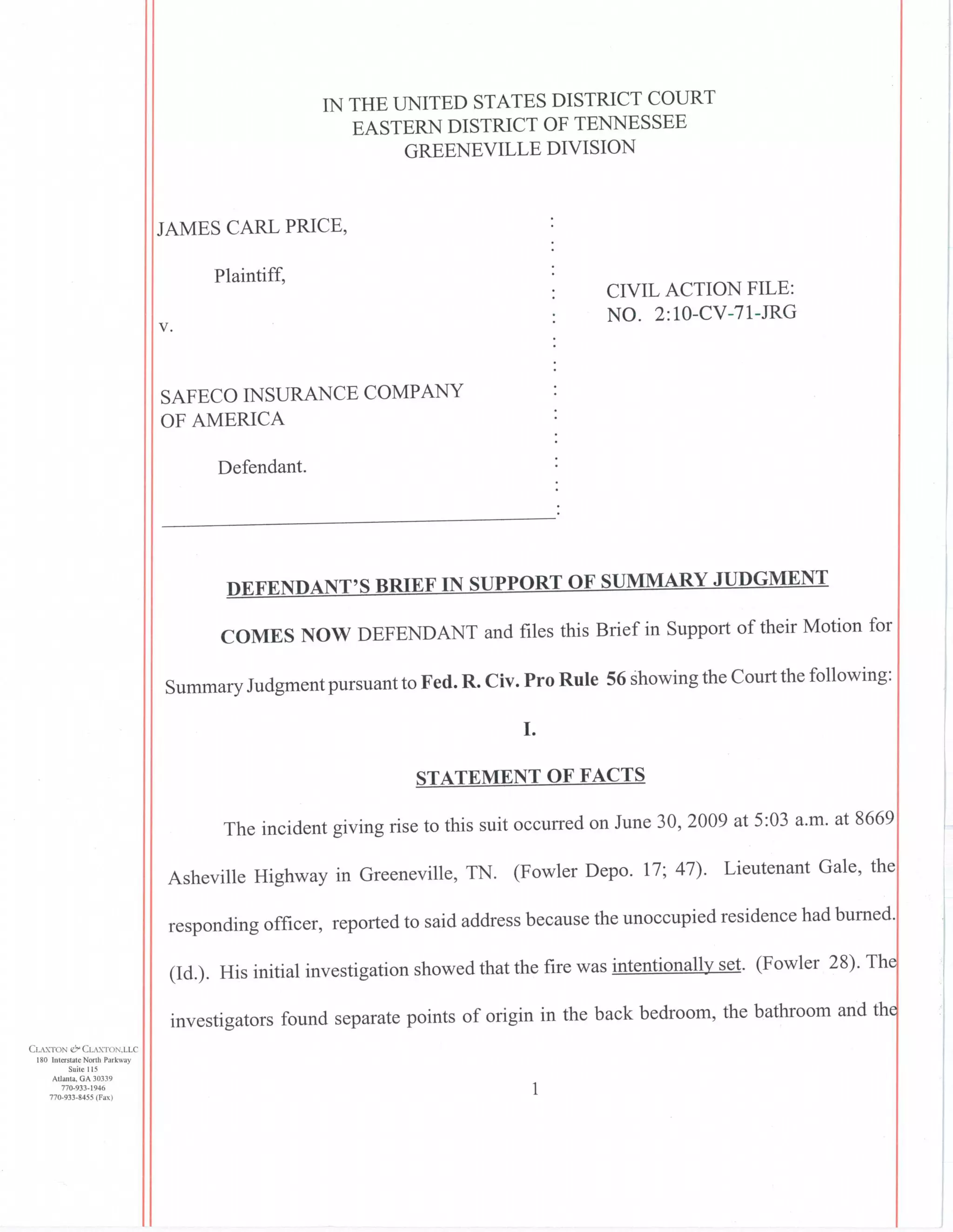 Motion For Partial Summary Judgment | PDF