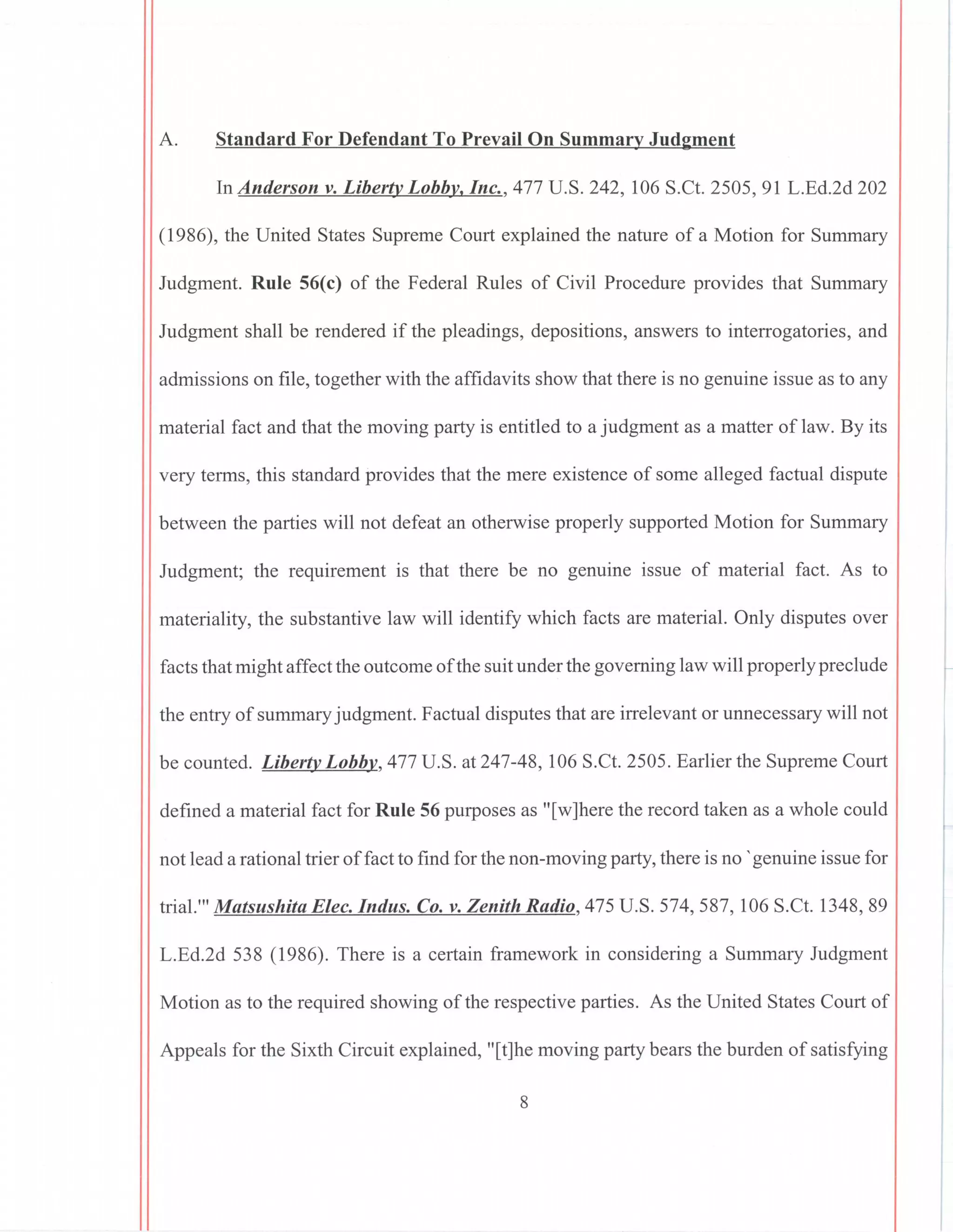 Motion For Partial Summary Judgment | PDF